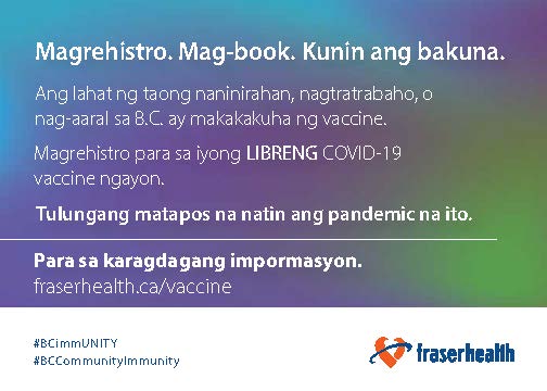COVID-19 resources in Tagalog - Fraser Health Authority