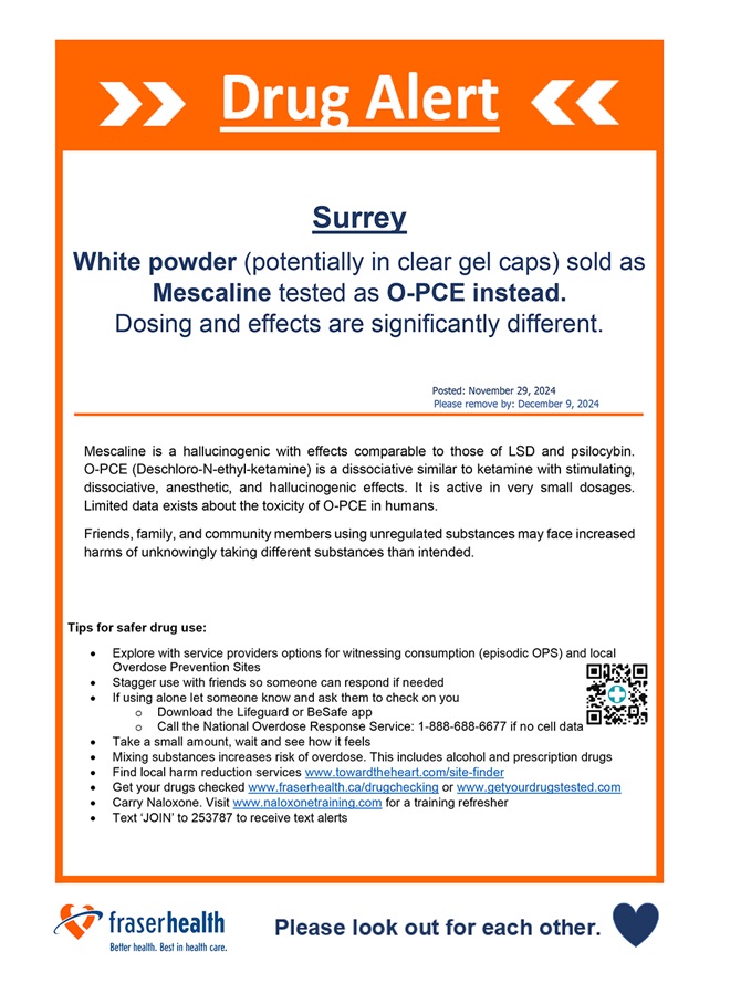 Overdose alerts - Fraser Health Authority
